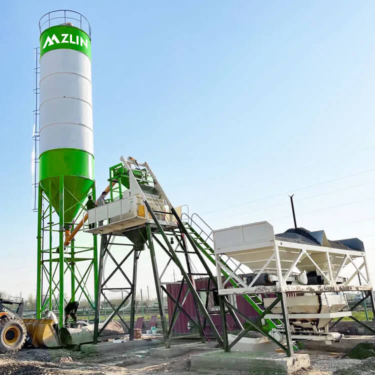 HZS35 Mini Mixing Concrete Batching Plant - Henan Zlin Heavy Industry ...